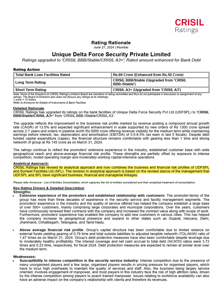 Unique Delta Force CRISIL 27 Jun 24 | PDF | Damages | Securities (Finance)
