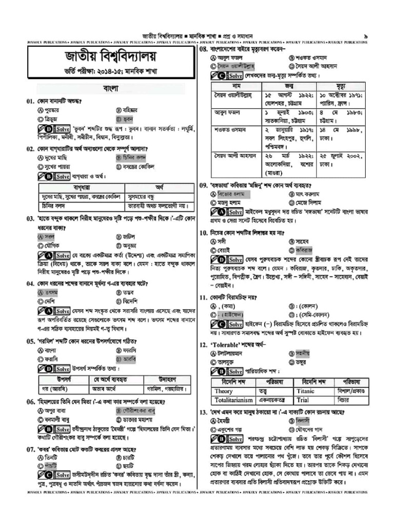 NU Question Bank Humanities - Compressed | PDF