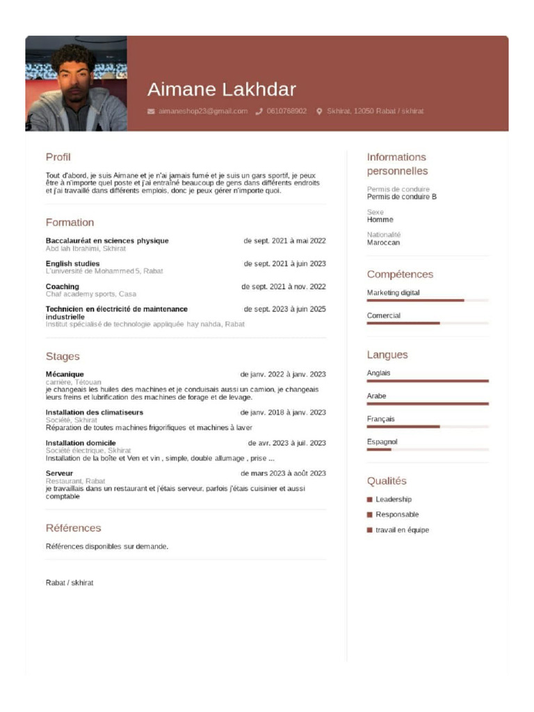 CV Aimane Lakhdar | PDF