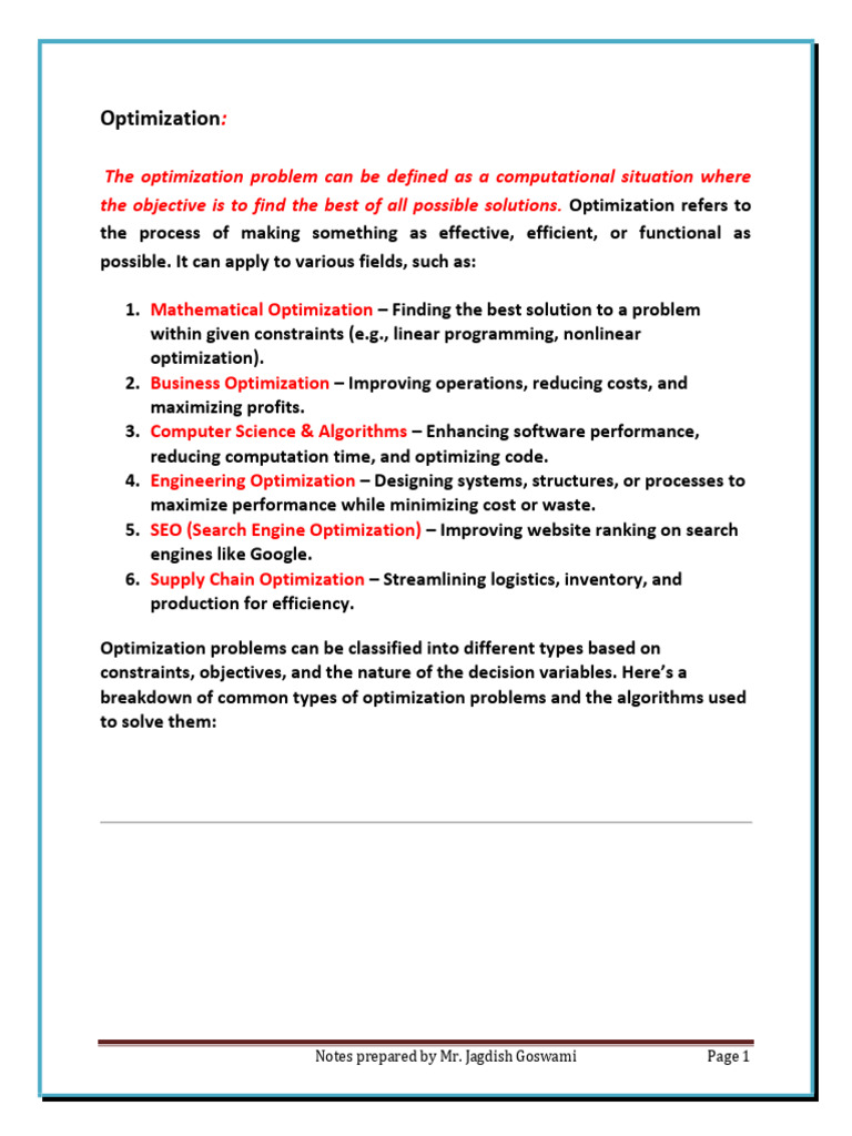 Final Optimization Techniques Syllabus | PDF | Mathematical Optimization | Probability Distribution