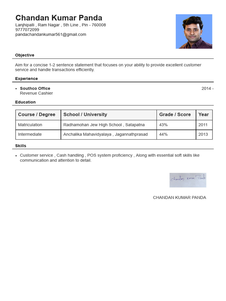 Chandan Kumar Panda - 062325917133640 | PDF
