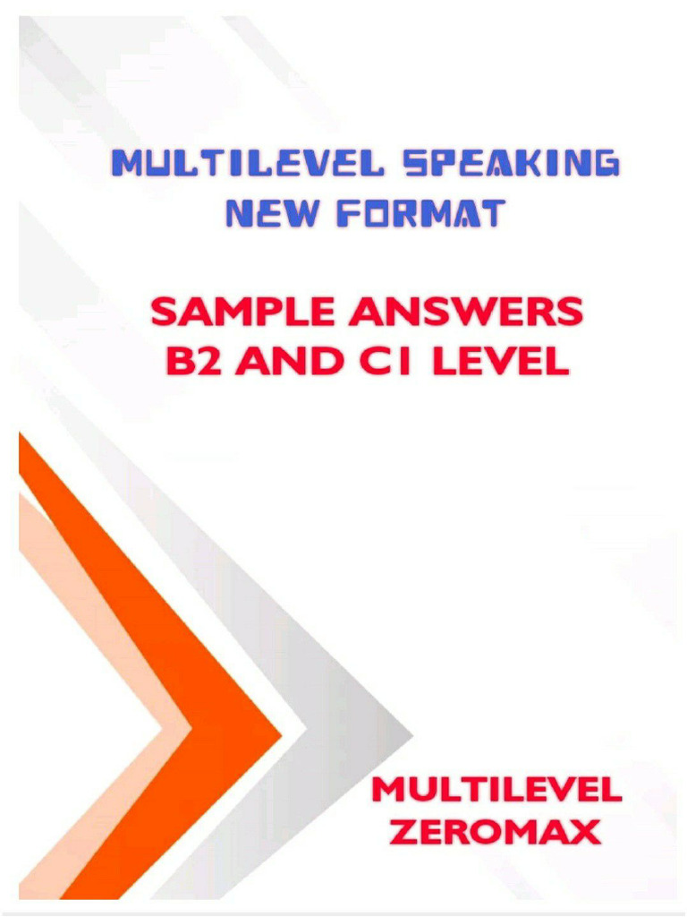 Multilevel Speaking New Format Book | PDF
