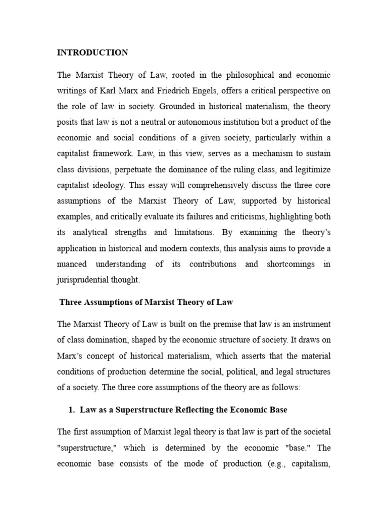Marxist Theory of Law Explained | PDF | Marxism | Capitalism