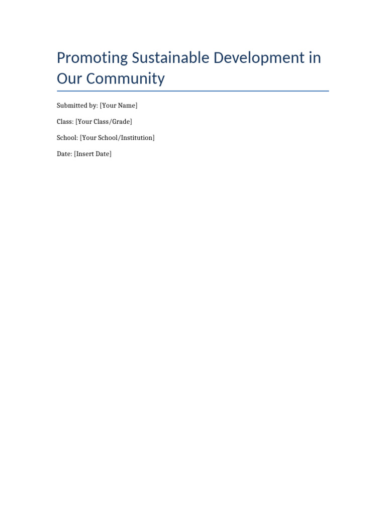 Sustainable Development Project | PDF | Sustainability | Sustainable ...