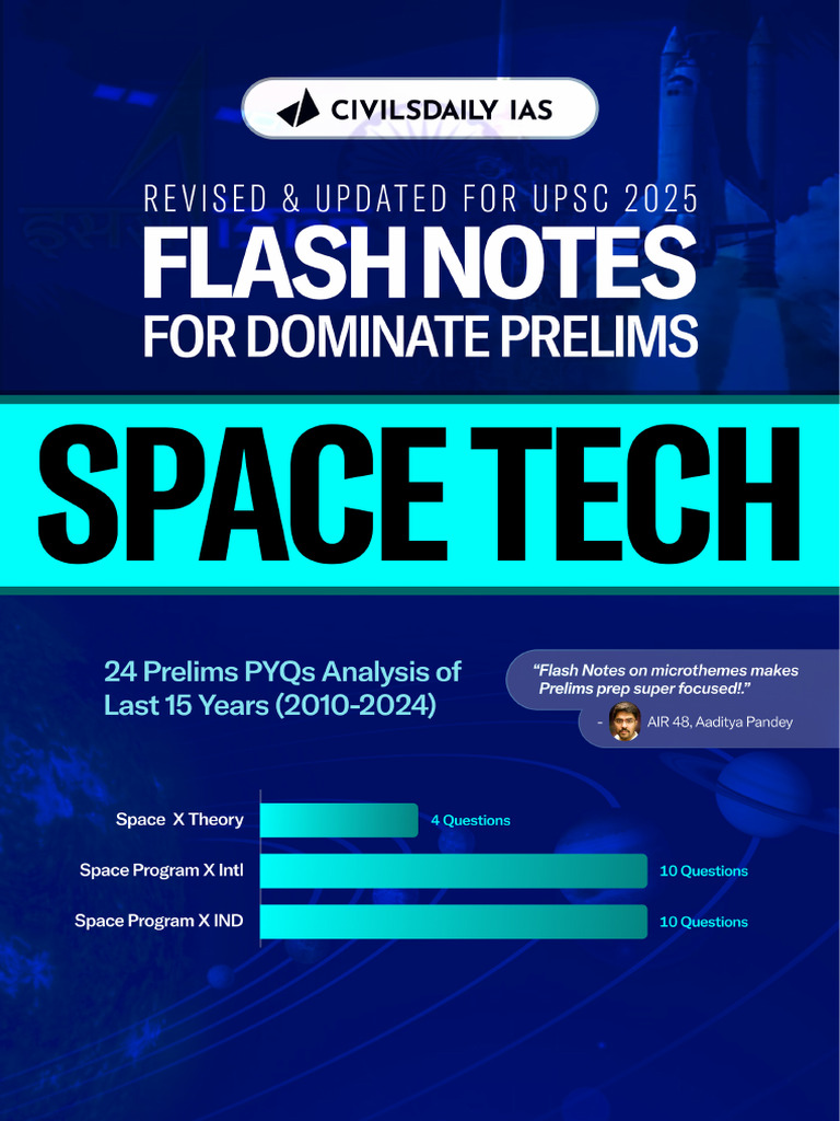 Space Tech Flash Notes for UPSC Prelims | PDF | Satellite | Sun