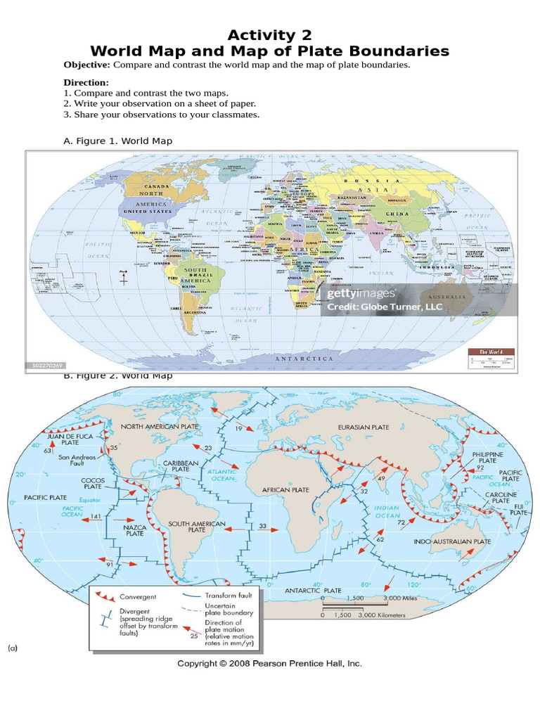 Activity 2 Compare World Map Plate Bounderies | PDF