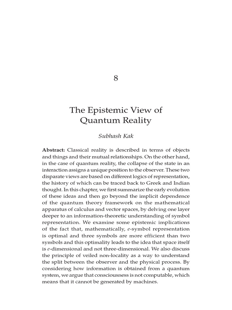 Epistemic Perspectives on Quantum Reality | PDF | Many Worlds ...