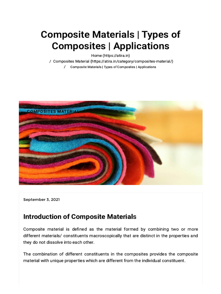 Types of Composite Materials Explained | PDF | Composite Material | Fibers