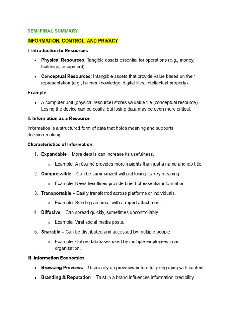 GEC9 ChapterSummarySEMI | PDF | Privacy | Copyright Infringement