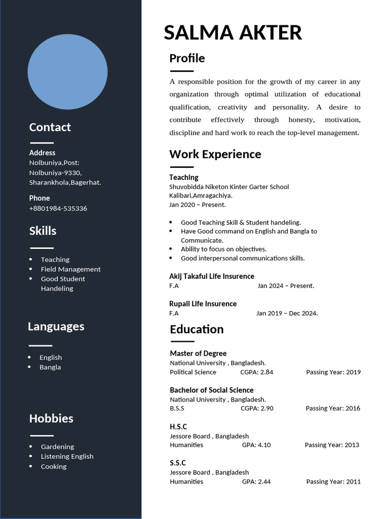 250 TK Smart CV | PDF