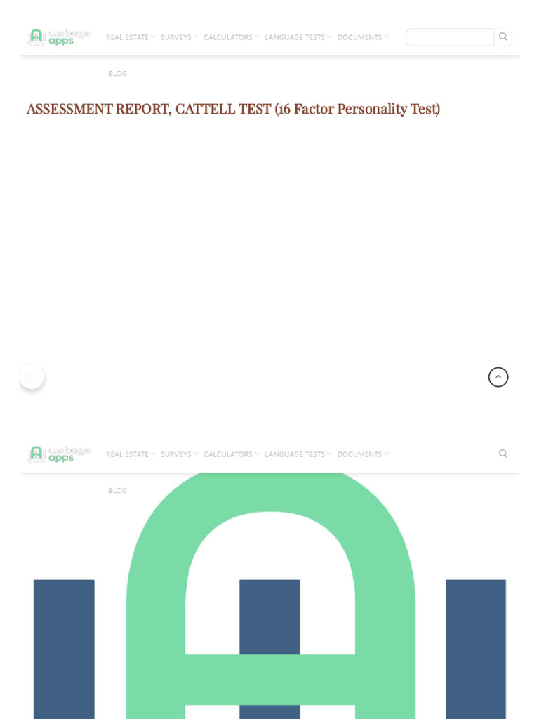 1 - Rezultat - Test Personalitate - Cattell - en - Tests ...