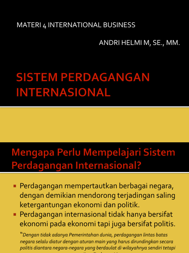 Kebijakan Perdagangan Internasional | PDF