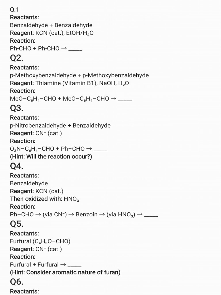 Benzoin Reaction 250620 113209 | PDF