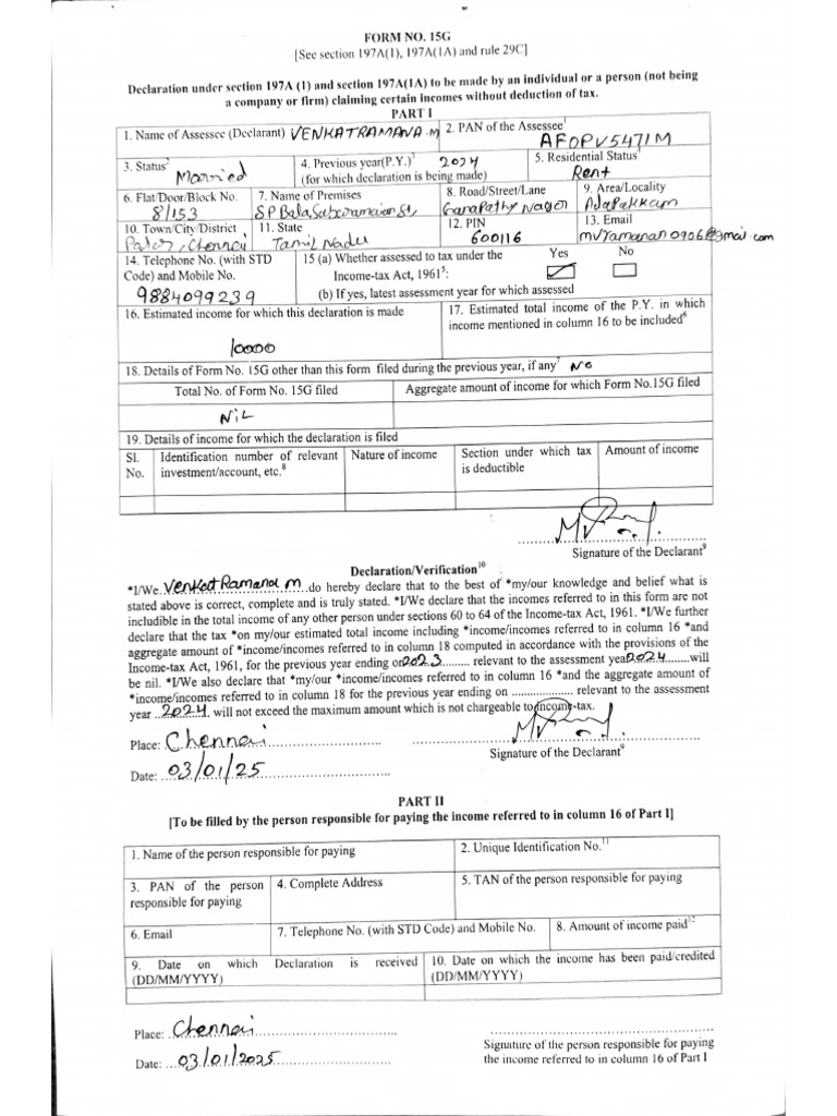EPFO Form 15G Declaration Guide | PDF | Income Tax | Fine (Penalty)