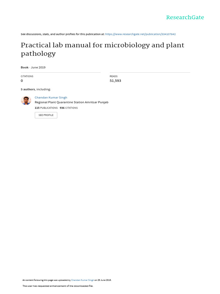 Microbiology and Plant Pathology Lab Manual | PDF | Sterilization ...