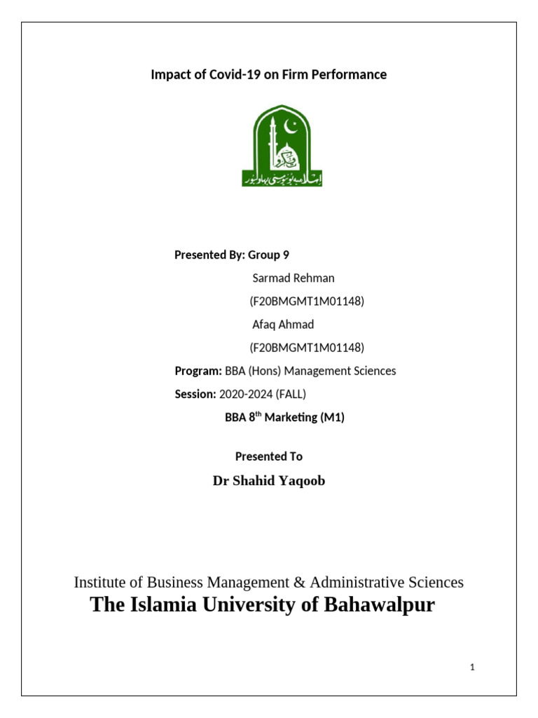 Reserch Work Group 9 BBA 8th Marketing (M1) | PDF | Errors And ...