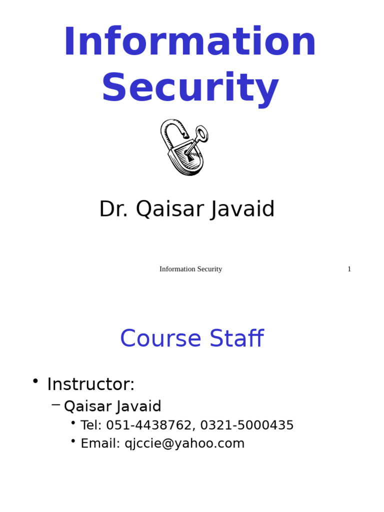 Info Sec Lec 1 (CHP 1) | PDF | Security | Computer Security