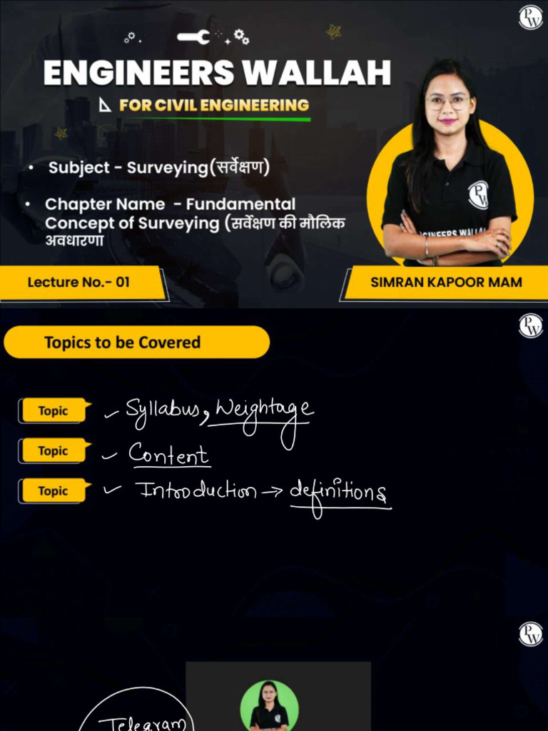 Fundamental Concept of Surveying 01 Class Notes | PDF