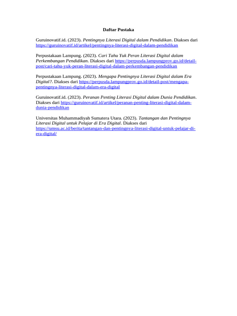 Pentingnya Literasi Digital Dalam Pendidikan | PDF