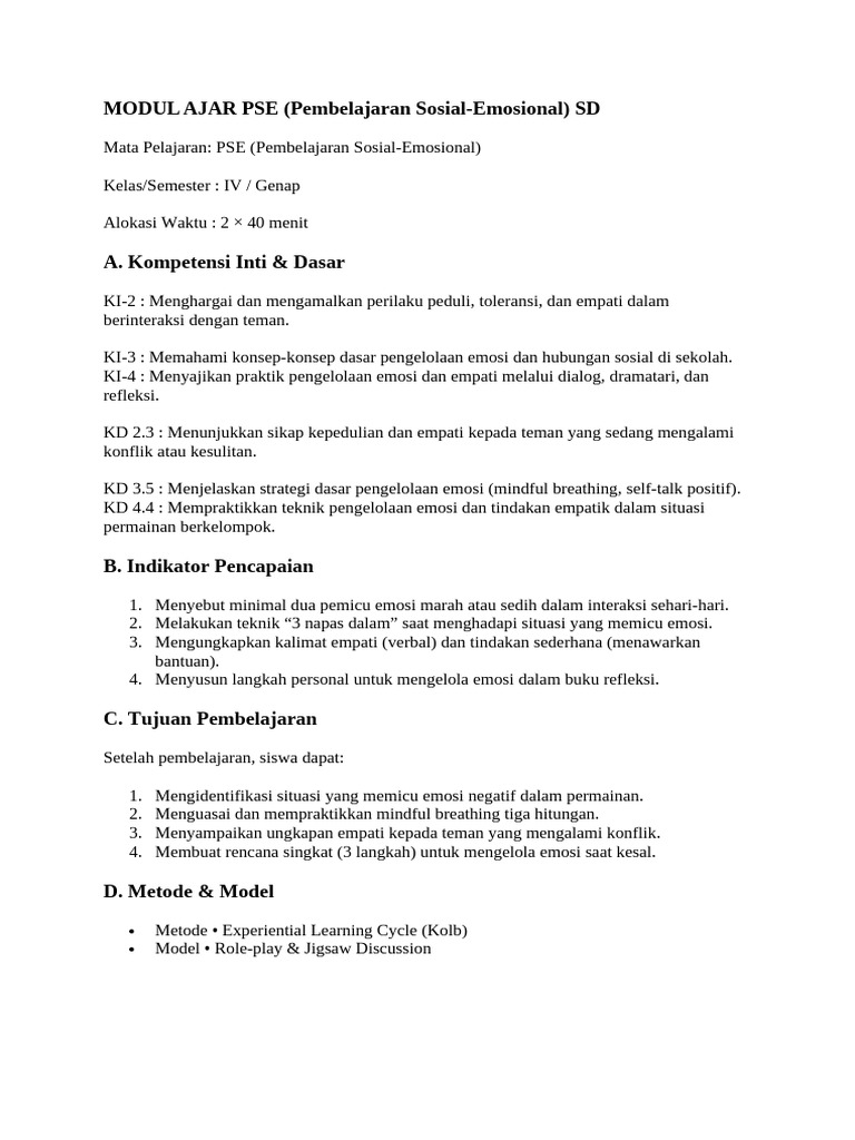 Modul Ajar Pse | PDF