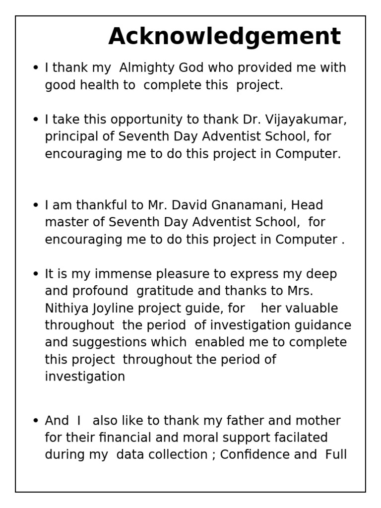 Acknowledgement | PDF