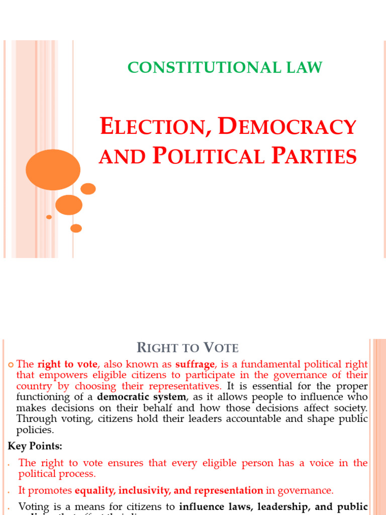 Election, Democracy and Political Parties | PDF | Democracy | Political ...