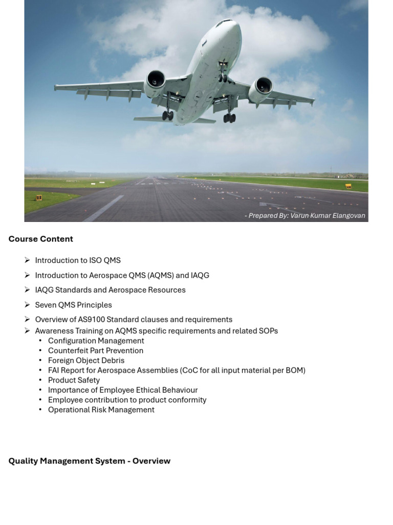 As9100 Qms Awareness Training Evk | PDF | Quality Management System ...