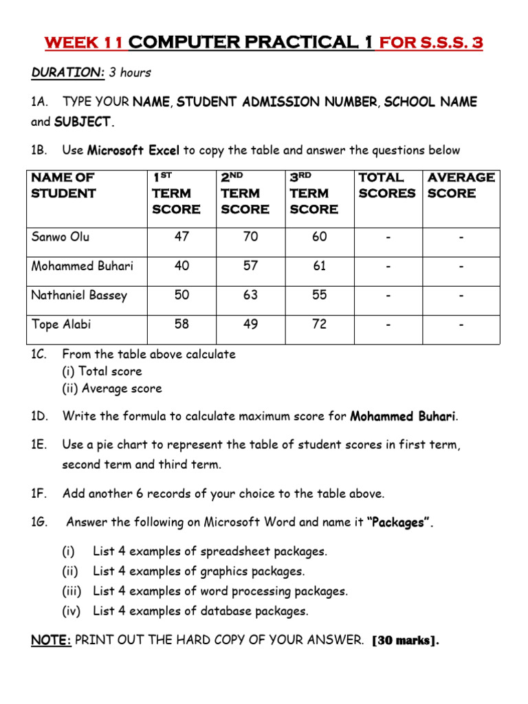 Precautions in Computer Practical Tasks | PDF | Spreadsheet ...