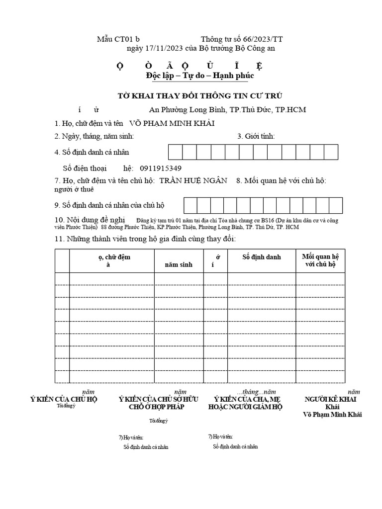 Mẫu CT01 - 66 | PDF