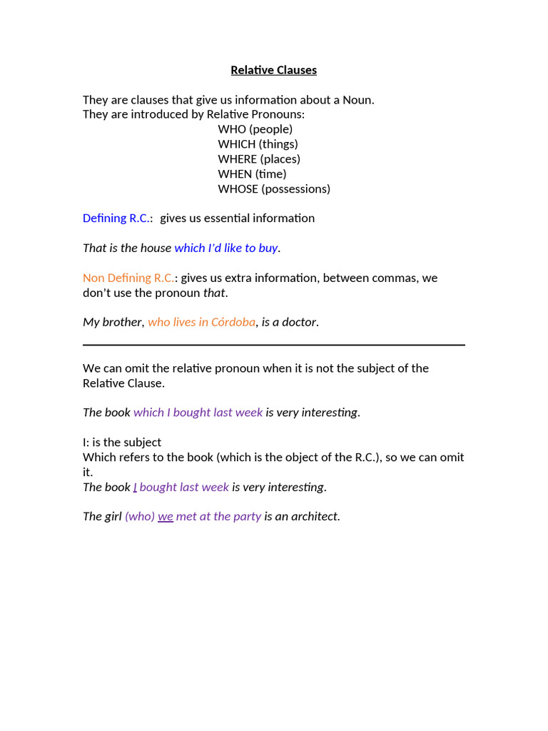 Relative Clauses | PDF