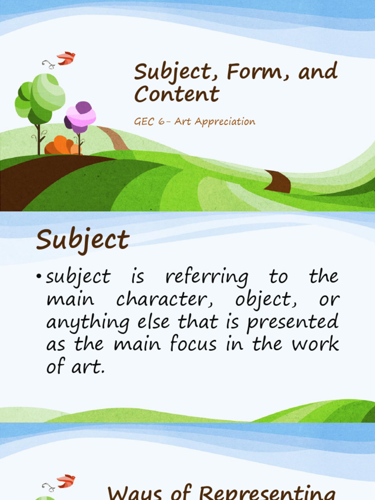 Subject, Form and Content | PDF