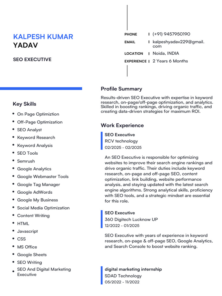 SEO Executive Job Description | PDF | Search Engine Optimization ...
