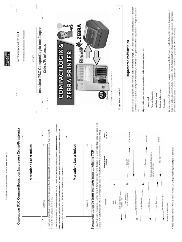 Comunicar PLC Compactlogix Con Impresora Zebra - Printronix 2024 | PDF