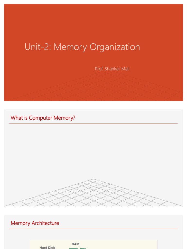 Unit-2 Memory Organization | PDF | Random Access Memory | Computer Data Storage