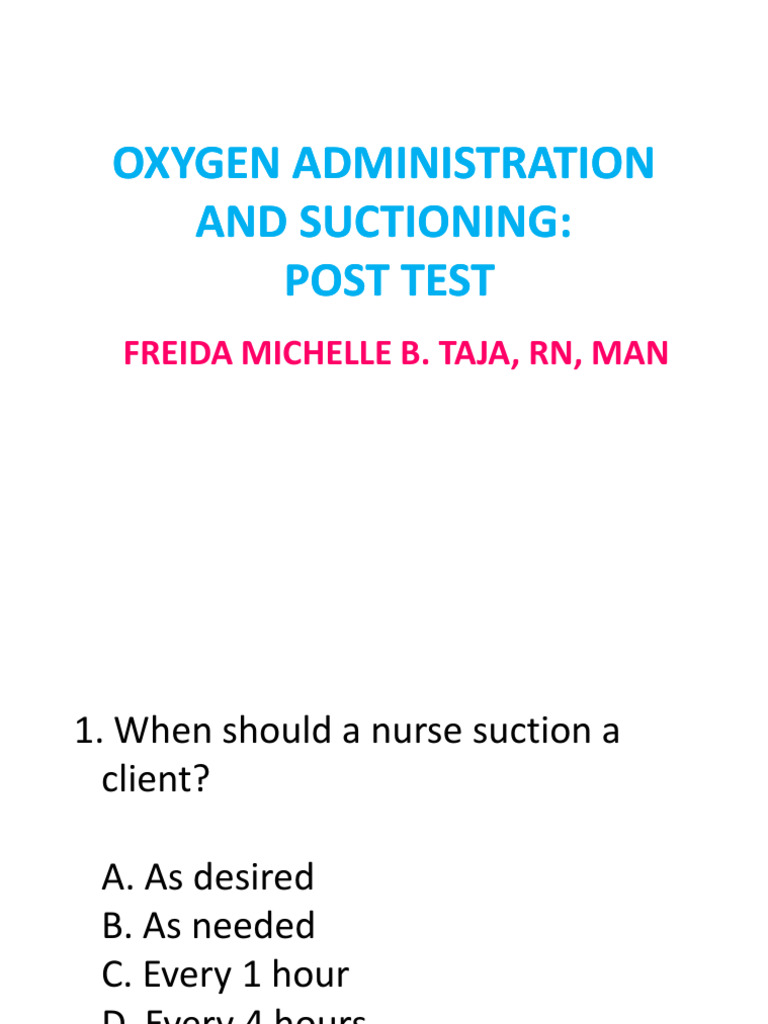 Oxygenation and Suctioning | PDF