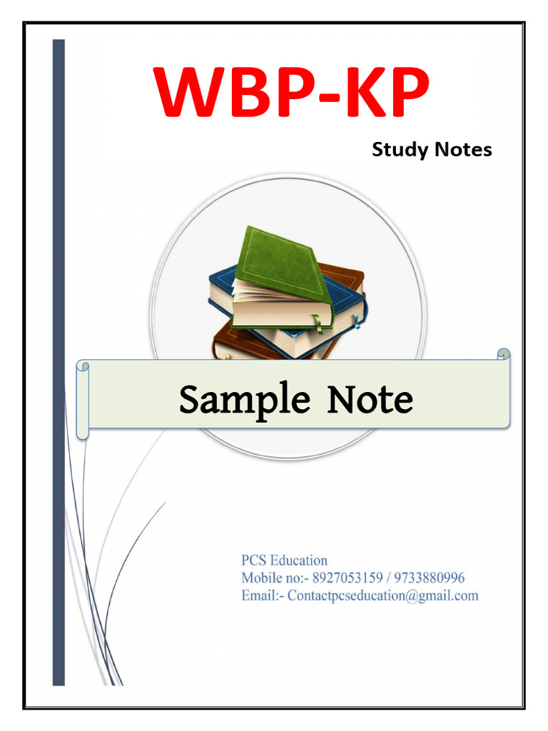 WBP KP Sample Note (G.K Books) | PDF
