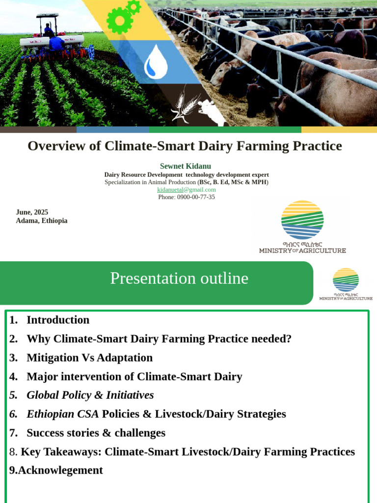 Climate Smart Dairy Farming Practice | PDF | Agriculture | Climate ...