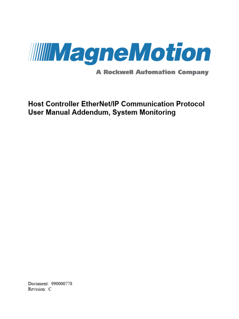 Mmi-Um019 - En-P Host Controller EtherNetIP Communication Protocol User Manual Addendum, System ...
