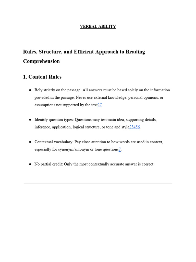 Verbal Ability Comprehension | PDF | Cognition