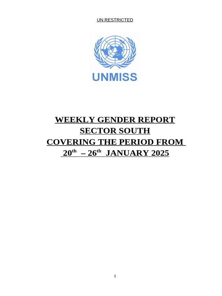 SSHQ Weekly Gender Report 20-26 January 25 | PDF