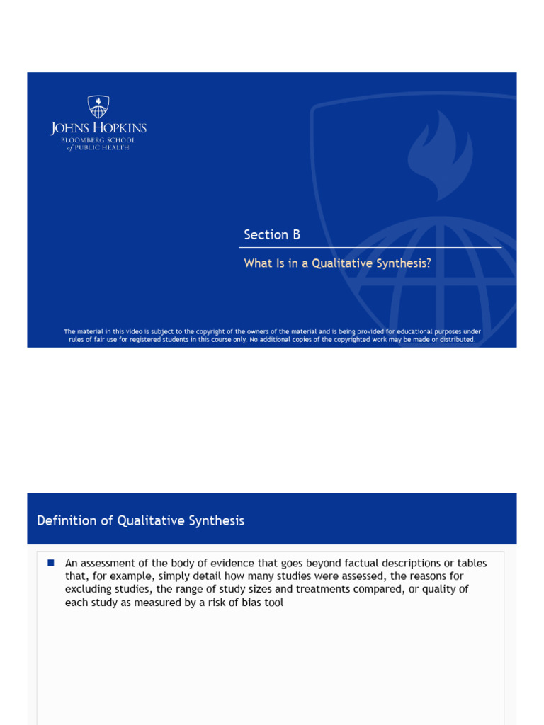 Lec06 QualitativeSynthesis Sec B | PDF | Meta Analysis | Qualitative Research