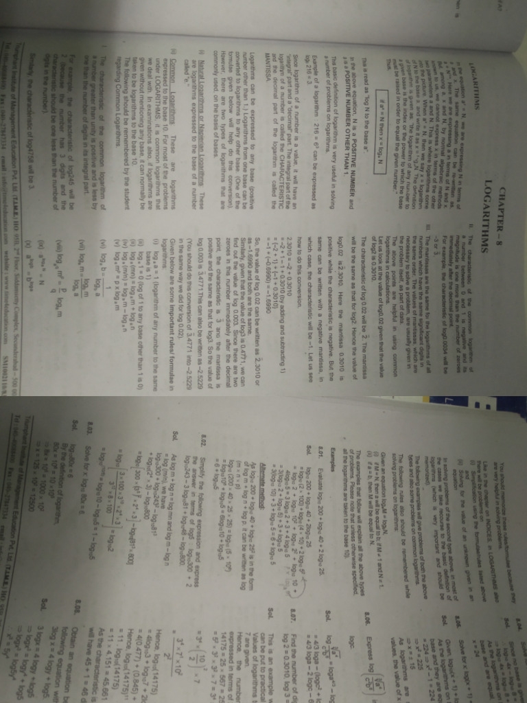 Logarithm Pdf