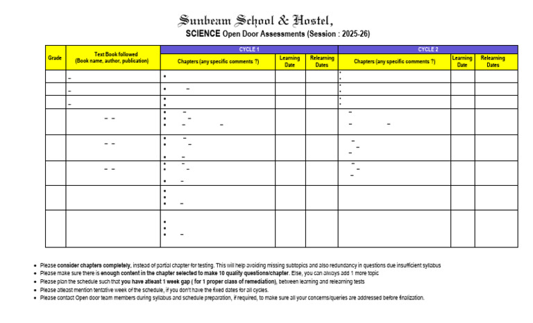 Open Door Assessments 2025-26 (Science) | PDF | Chemistry | Physical ...