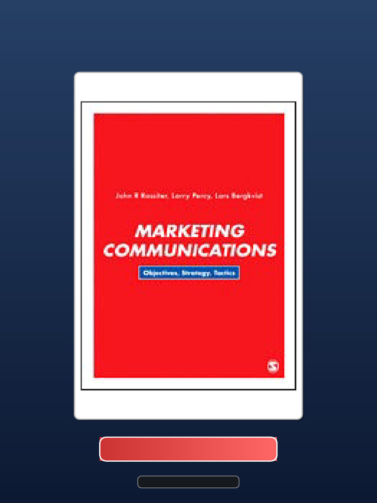 Full Chapter of Marketing Communications Objectives Strategy Tactics ...