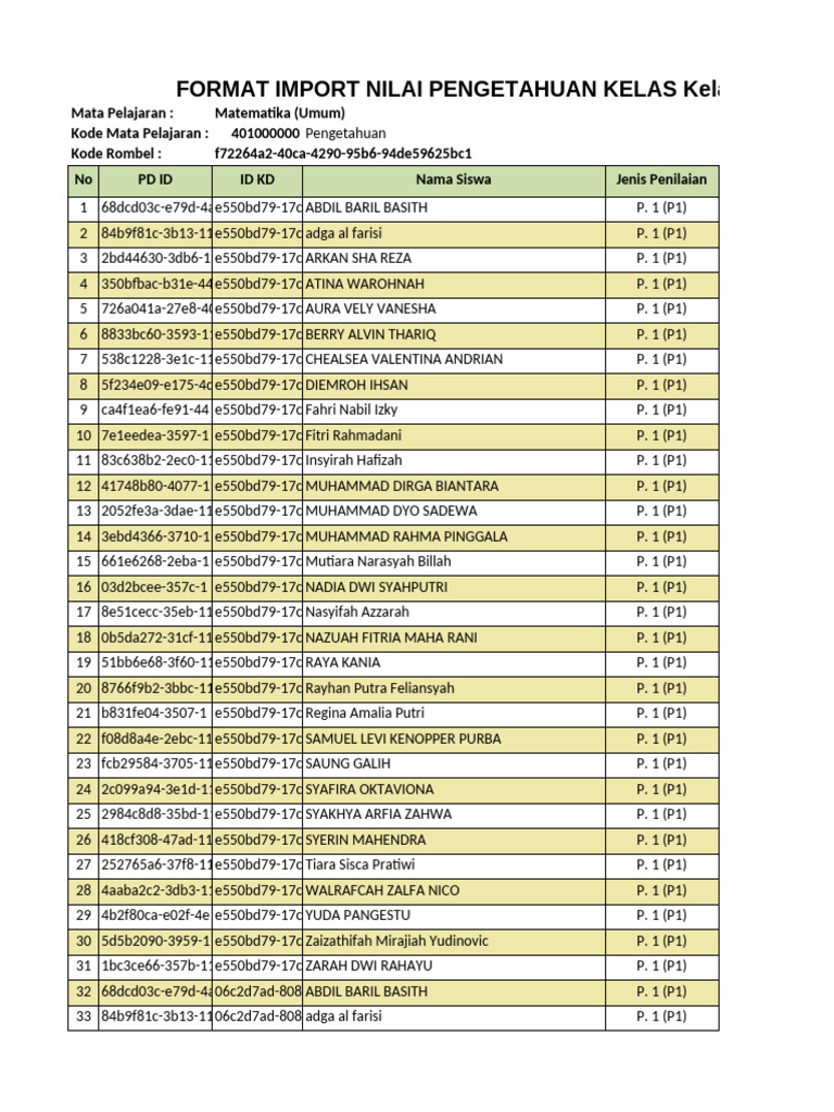 F KD Peng Matematika (Umum) Kelas VIII F | PDF