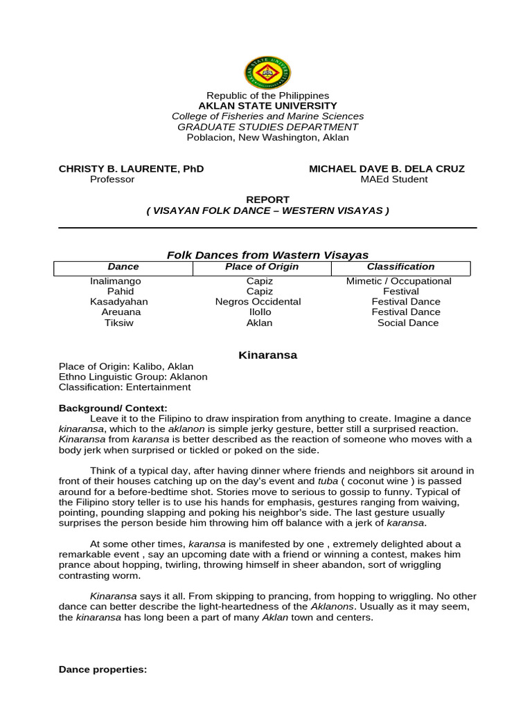 Folkdances of Western Visayas | PDF | Clothing