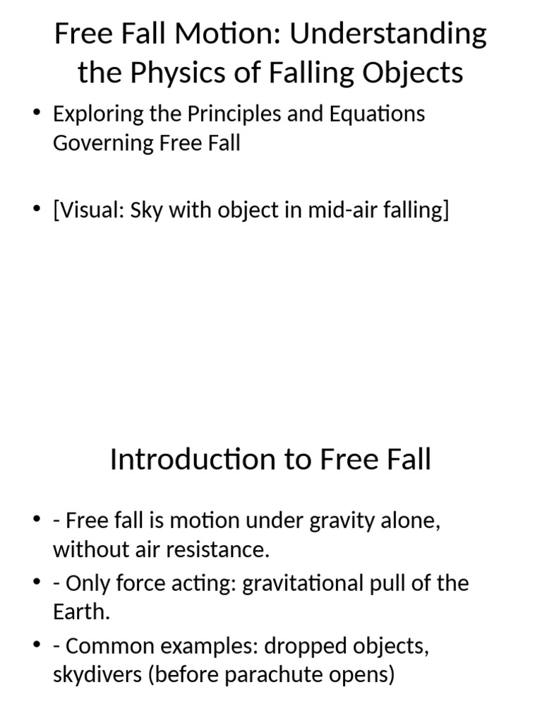 Free Fall Motion Visuals | PDF | Gravity | Acceleration