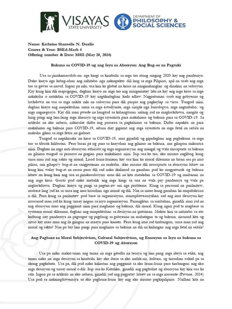 M011, Duallo, Kathrine Shantelle, PHLO | PDF