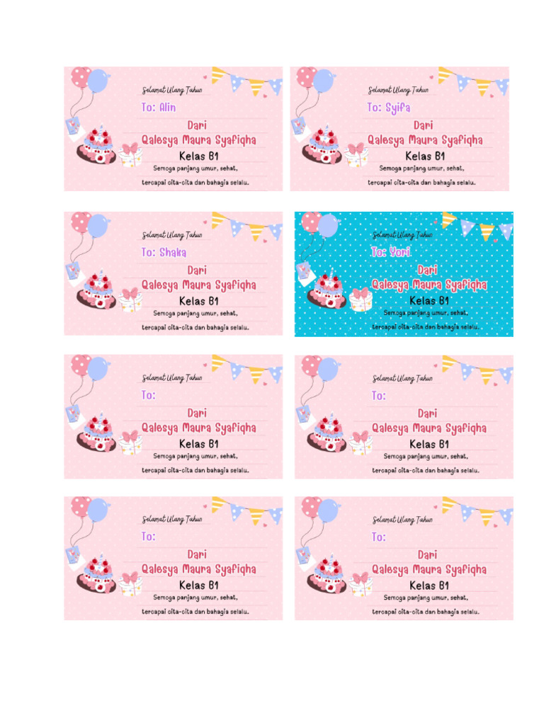 Kartu Ucapan Maura | PDF