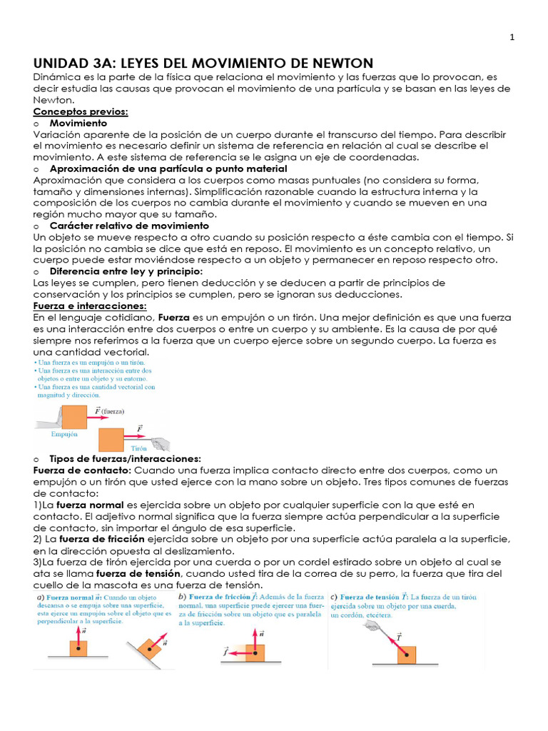 Leyes de Movimiento de Newton: Fundamentos | PDF | Fuerza | Las leyes ...